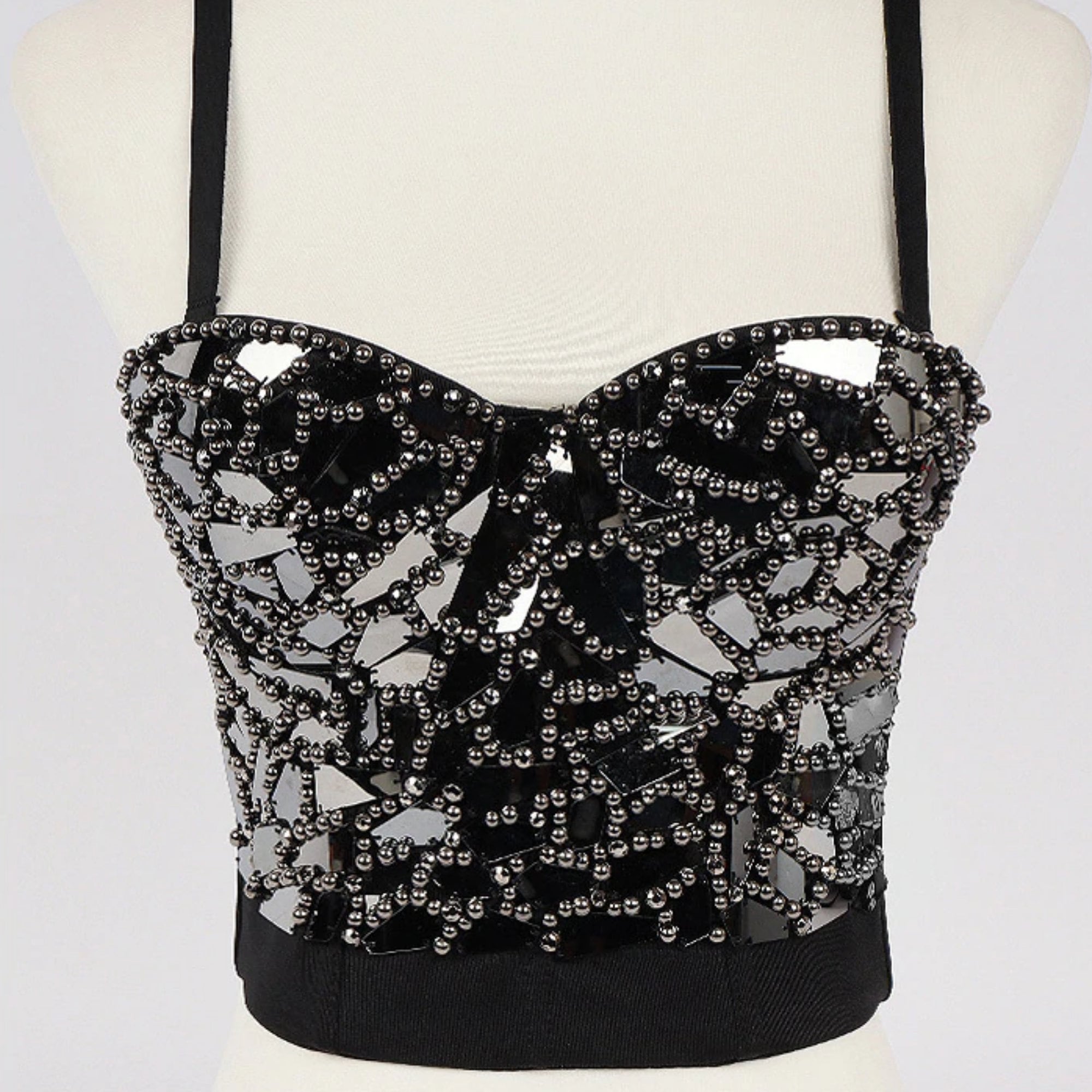 Concert Outfit Gold Bustier Top Diamond Sequins and Beads Embellishment ...