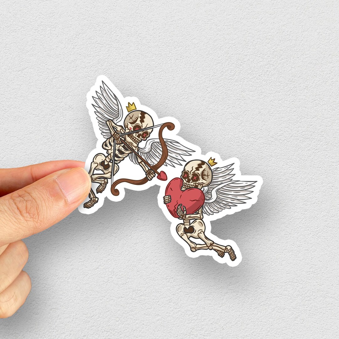 Cupid Skeleton. Funny Skeleton Stickers for Laptops & Water Bottles ...