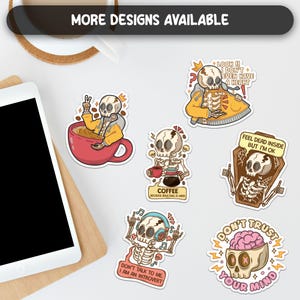 Clinically Alive but Dead Inside. Skull Sticker: Funny Laptop Decal ...