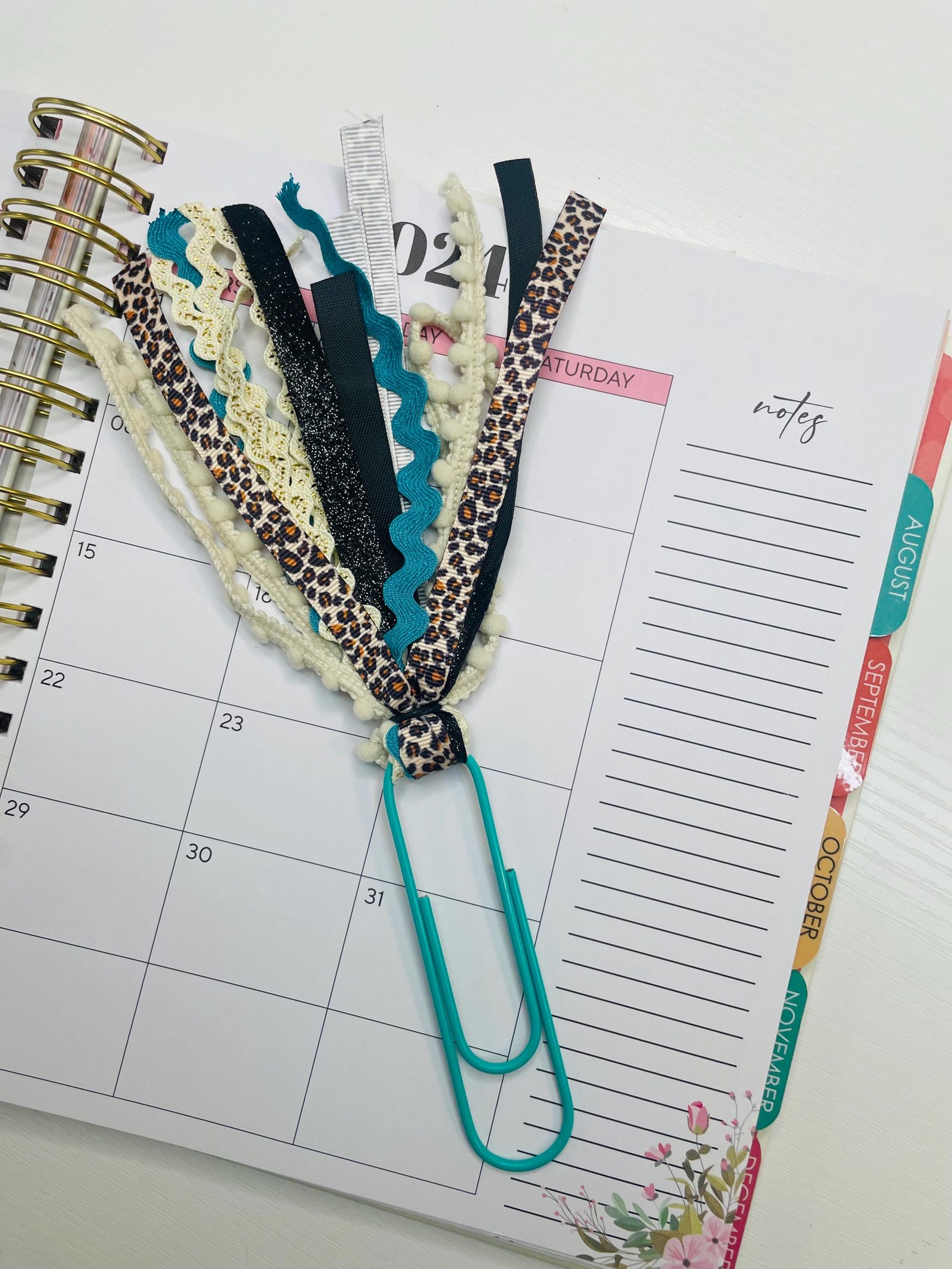 Jumbo Paper Clip Ribbon Bookmark I Bible Bookmark I Planner Bookmark I ...