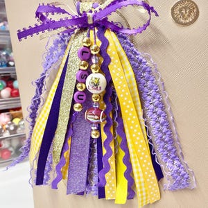LSU Tigers Ribbon Tassel Charm: Game Day Bogg Bag Accessory - Etsy