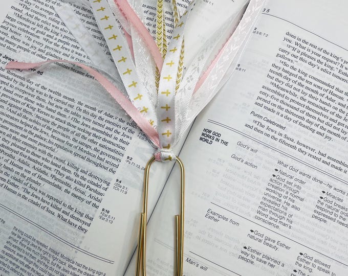 Jumbo Paper Clip Ribbon Bookmark I Bible Bookmark I Planner Bookmark I ...