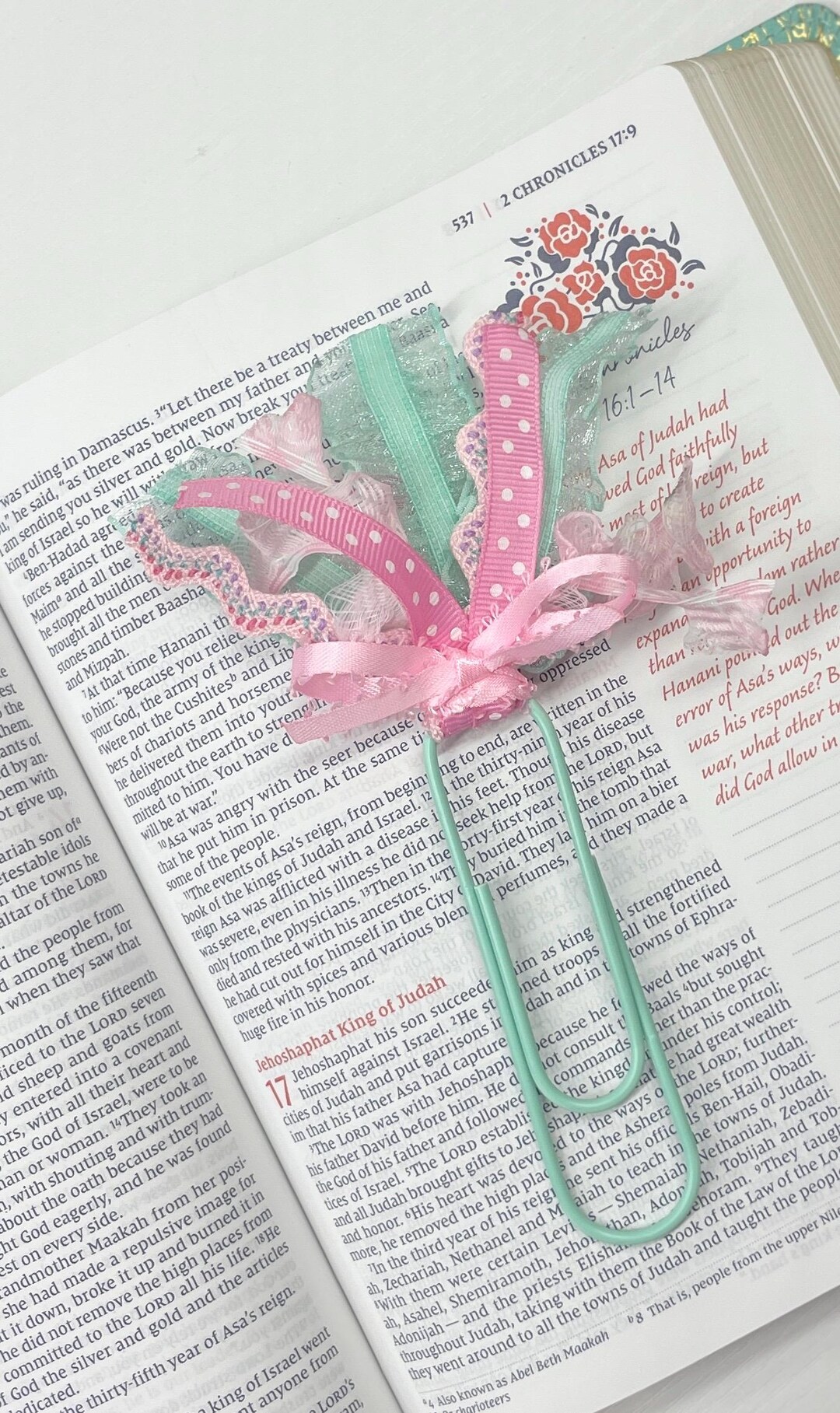 Jumbo Paper Clip Bookmark: Pink Ribbon Tassel Planner Accessory - Etsy