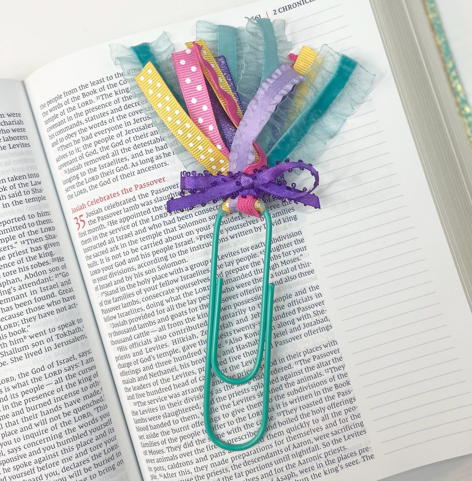 Jumbo Paper Clip Bookmark: Purple Ribbon Tassel Planner Accessory - Etsy