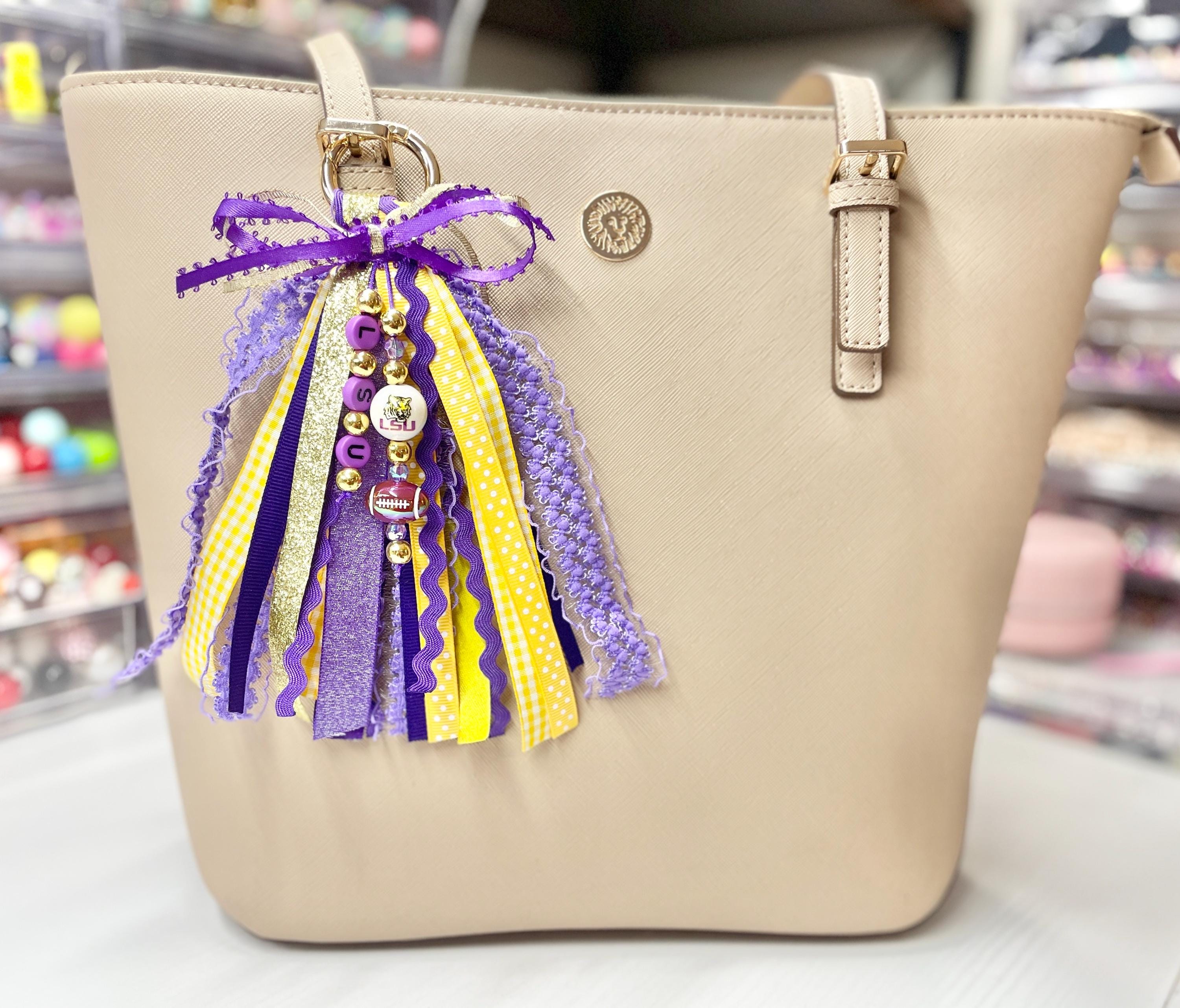 LSU Tigers Ribbon Tassel Charm: Game Day Bogg Bag Accessory - Etsy