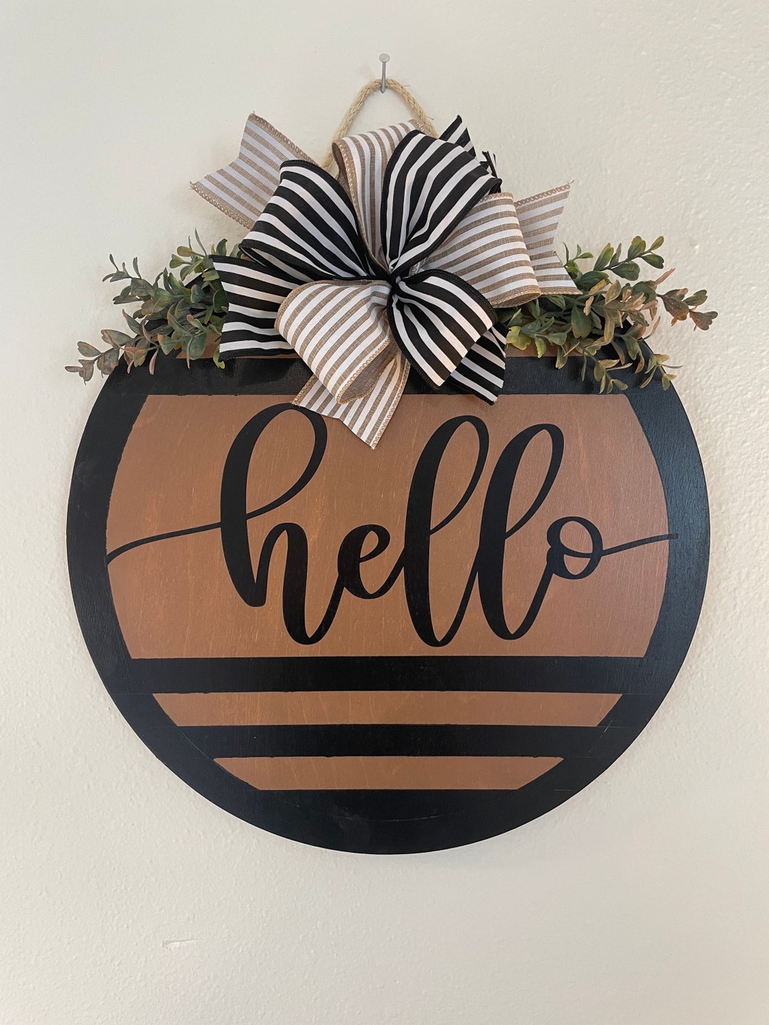 Hello Wood Door Hanger, Welcome Door Sign, Front Door Sign, Front Door ...