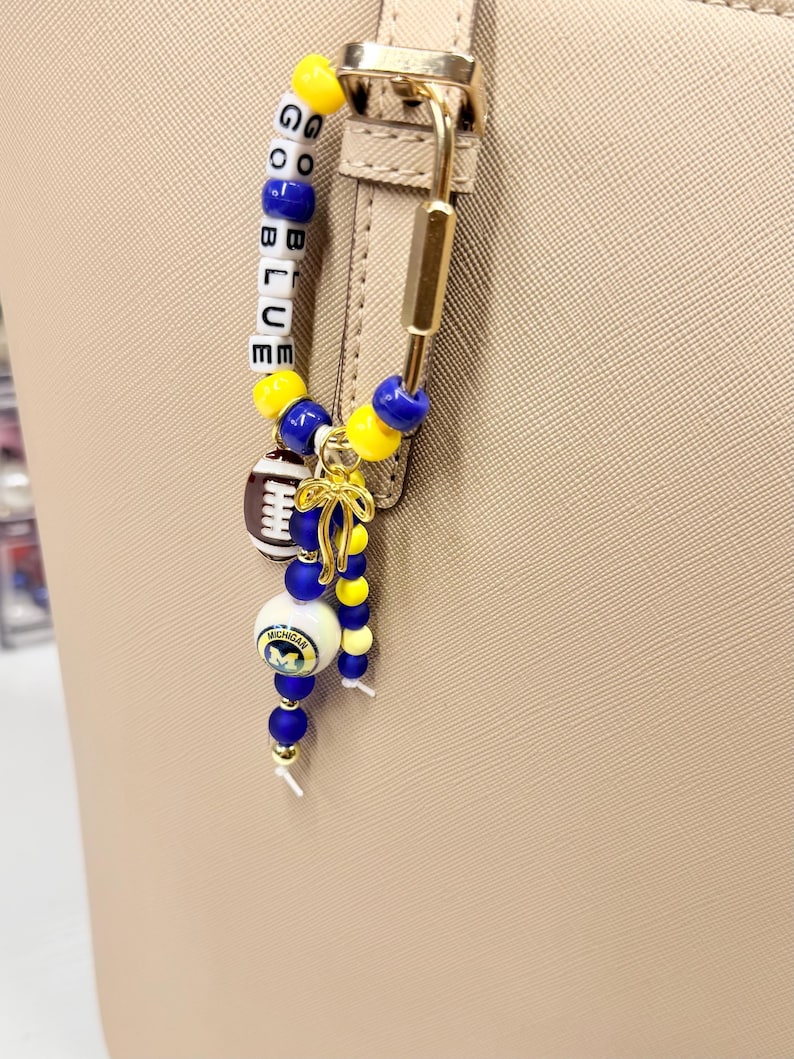 Michigan Wolverines Football Carabiner Sports Charm | Go Blue Game Day ...