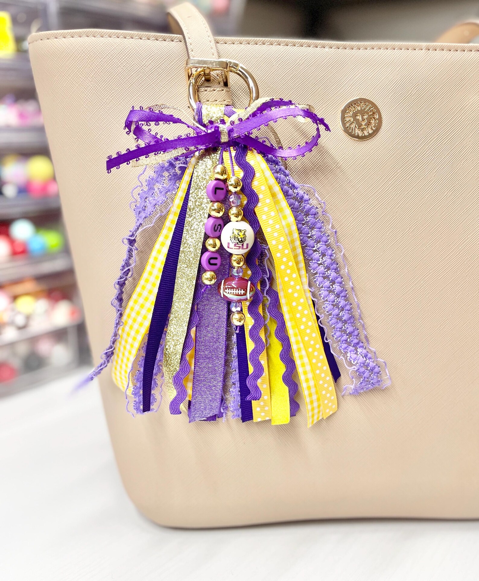 LSU Tigers Ribbon Tassel Charm: Game Day Bogg Bag Accessory - Etsy