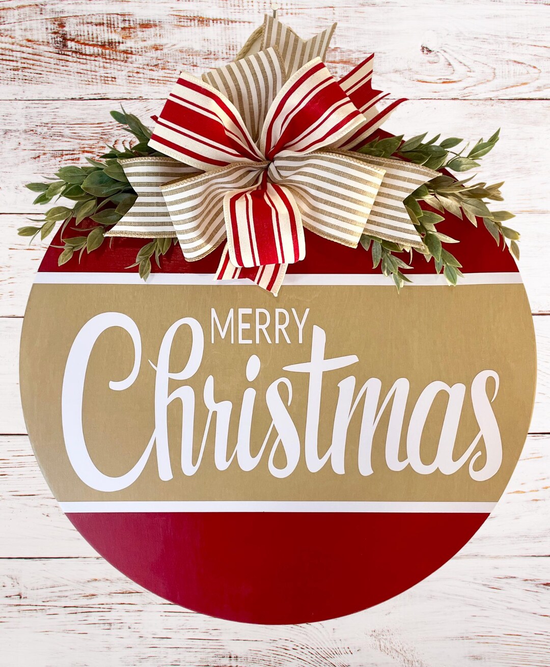 Merry Christmas Sign Christmas Door Hanger Christmas Door Wreath ...