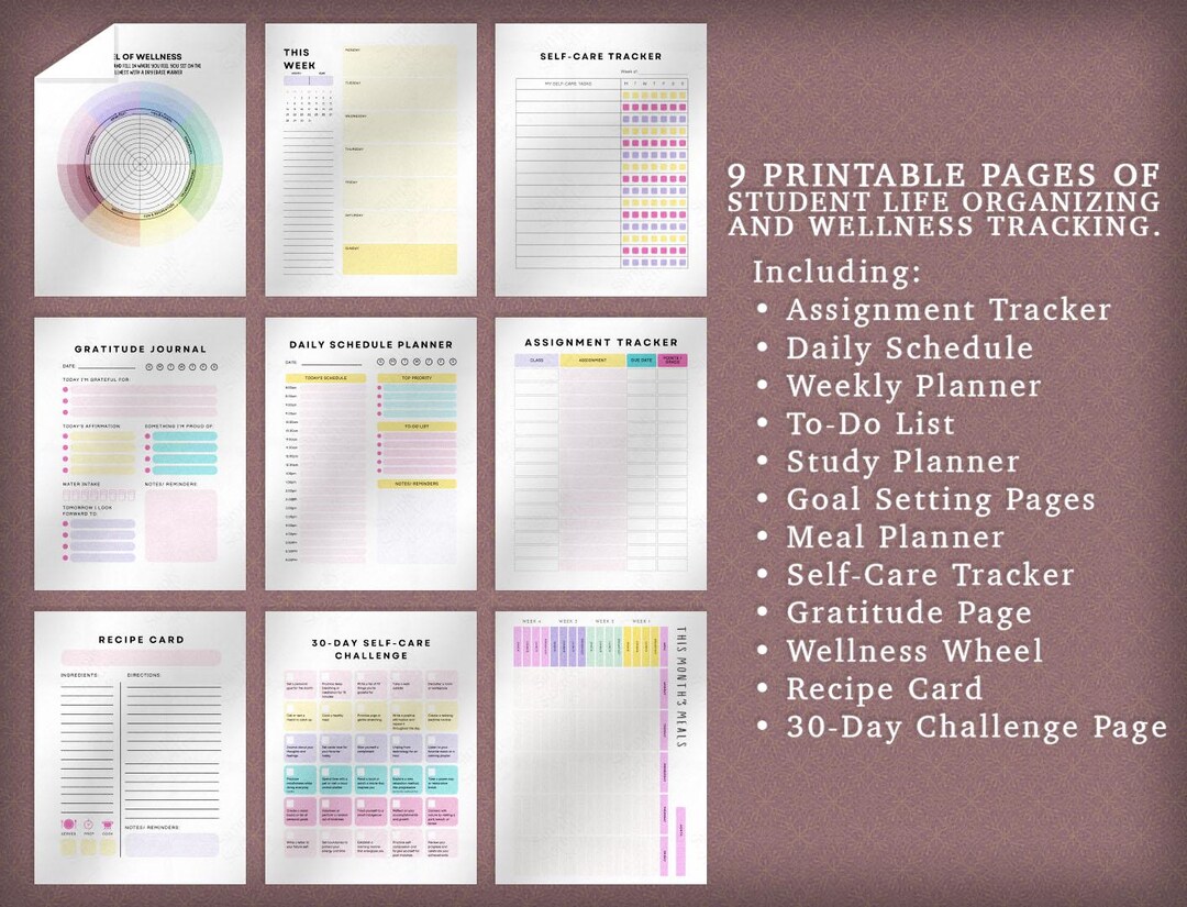 Student Life Planner Printable | Organizer Bundle | College Planner ...
