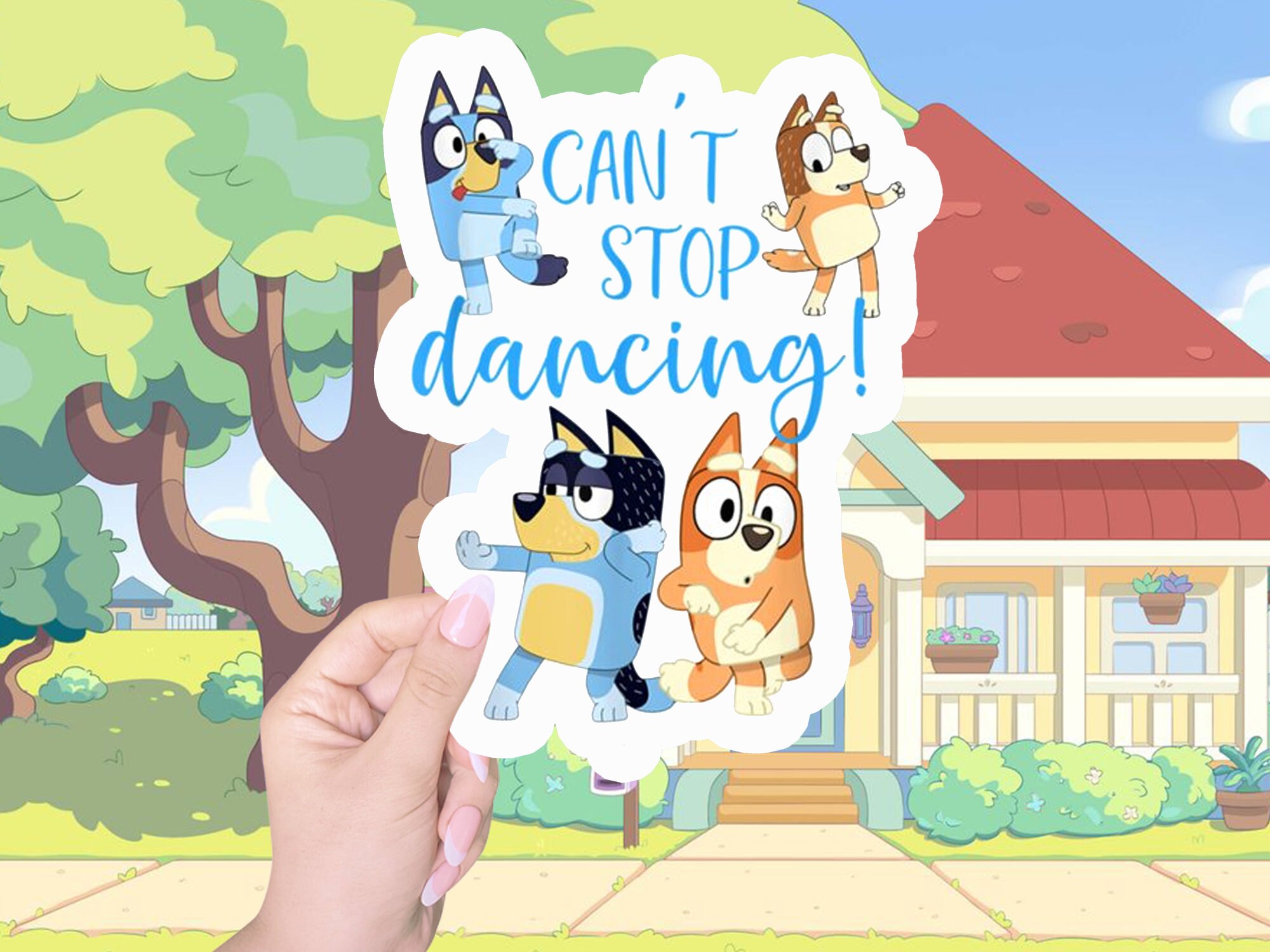 Can't Stop Dancing Bluey Vinyl Stickersfamily Stickers - Etsy