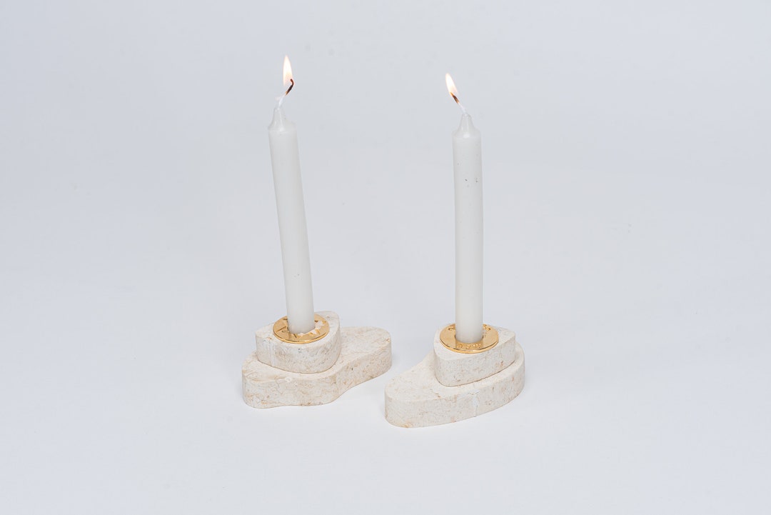 Judaica Candlesticks Made From Jerusalem Stone - Etsy