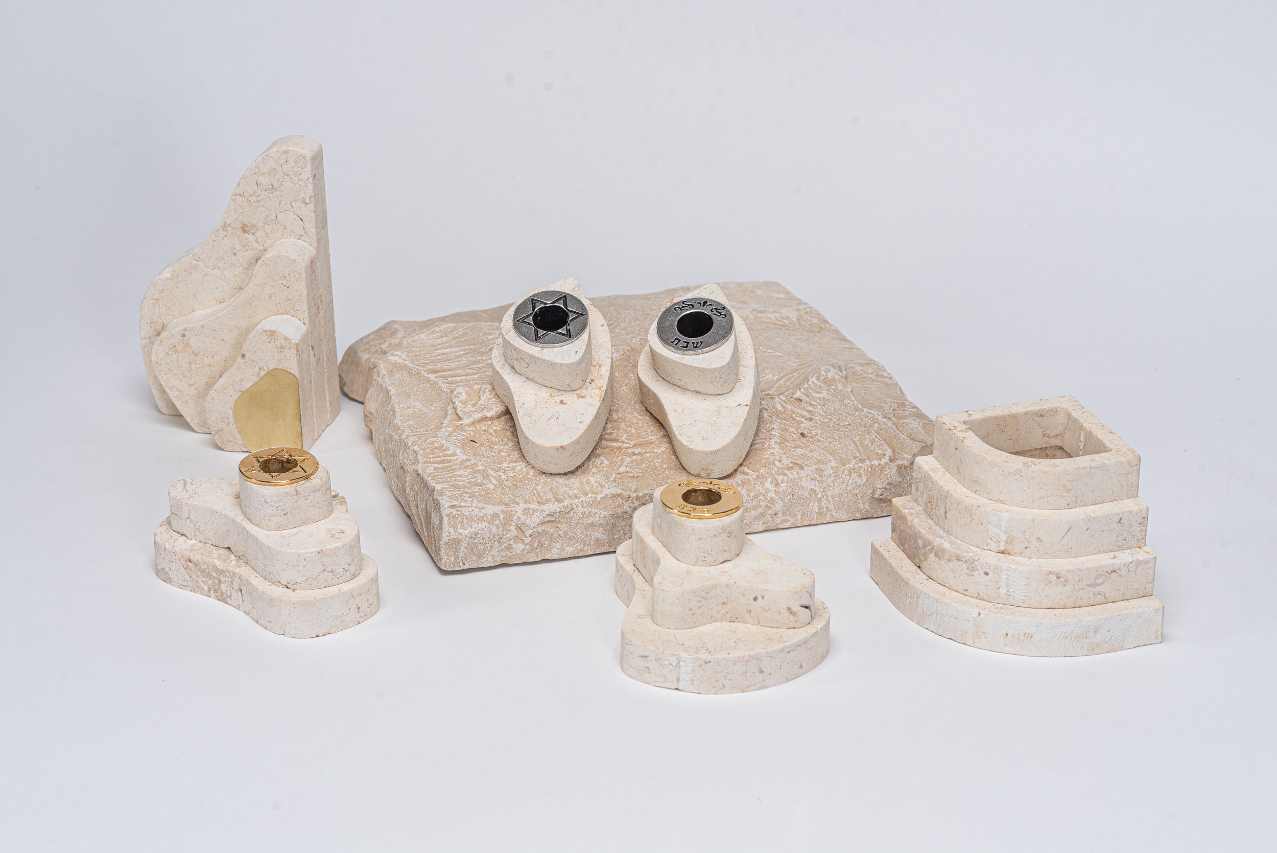 Judaica Candlesticks Made From Jerusalem Stone - Etsy