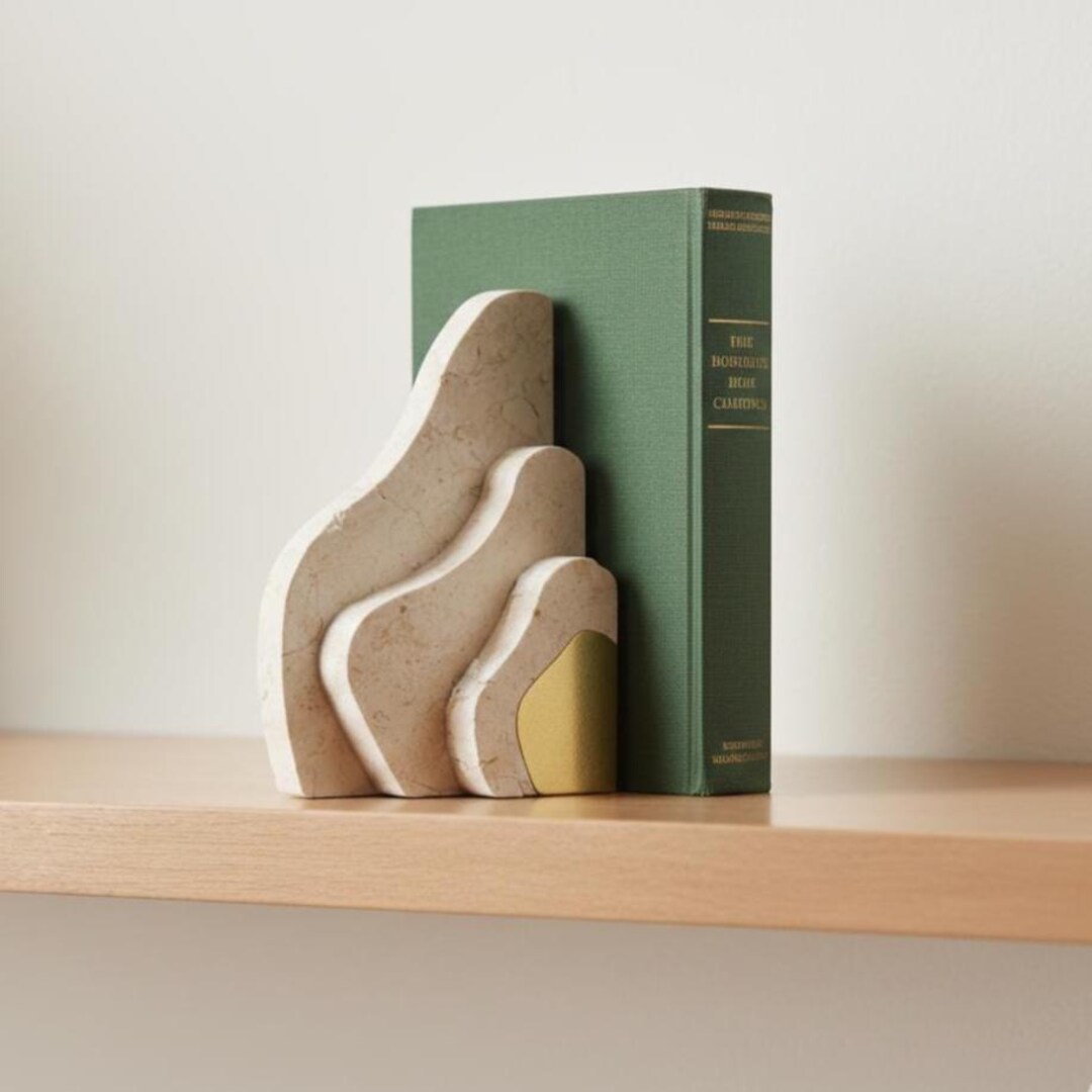 Stone Bookend From Jerusalem Stone, Landscape Book Holder, Timeless ...