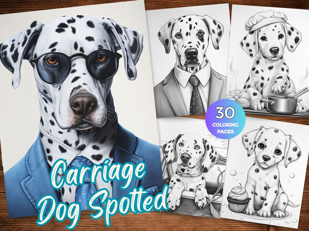 Carriage Dog Spotted Coloring Pages Coach Dog Coloring Leopard Carriage ...