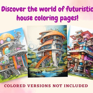 Futuristic Coloring Pages Futuristic House Coloring Book for Adults ...