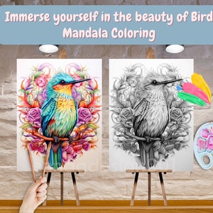 Coloring Page Mandala Bird for Adults Instant Download Mandala Coloring ...