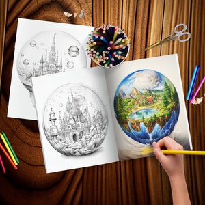 World in a Bubble Coloring Pages for Adults World in a Crystal Ball ...