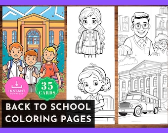 Welcome Back to School Coloring Pages - Etsy