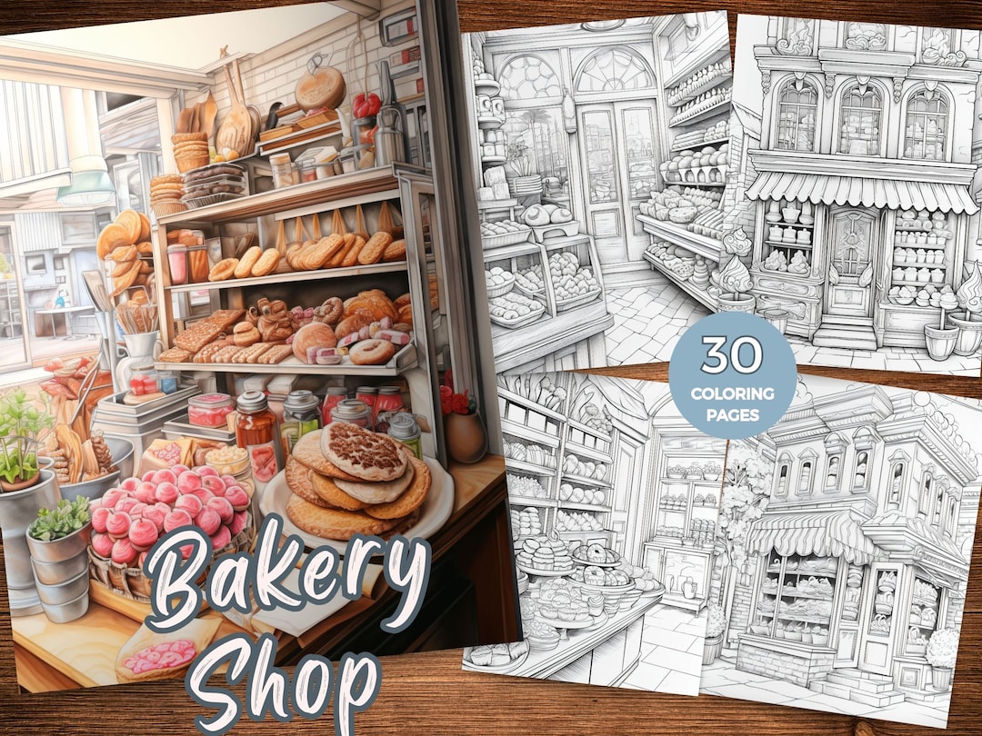 Coloring Pages for Adults Printable Bakery Coloring Pages Instant ...