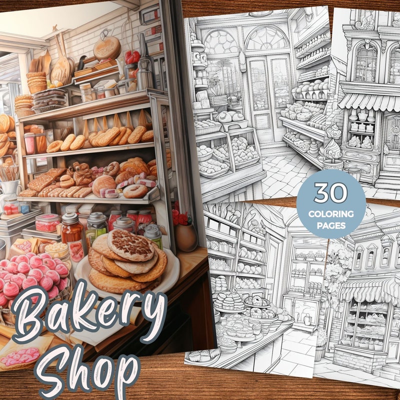 Bakery Coloring Pages - Etsy