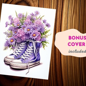 Flower Sneaker Coloring Pages of Sneakers Blooming Shoes Coloring Book ...