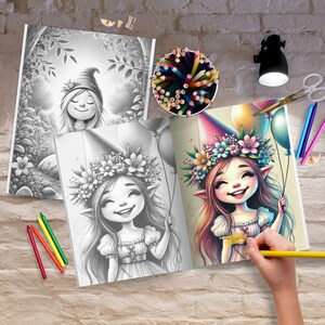 Garden Gnome Coloring Pages Garden Gnome Girl Coloring Book Happy Gnome ...