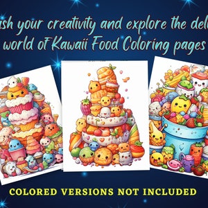 30 Kawaii Food Coloring Page Book,instant Download,printable Pdf,adults ...