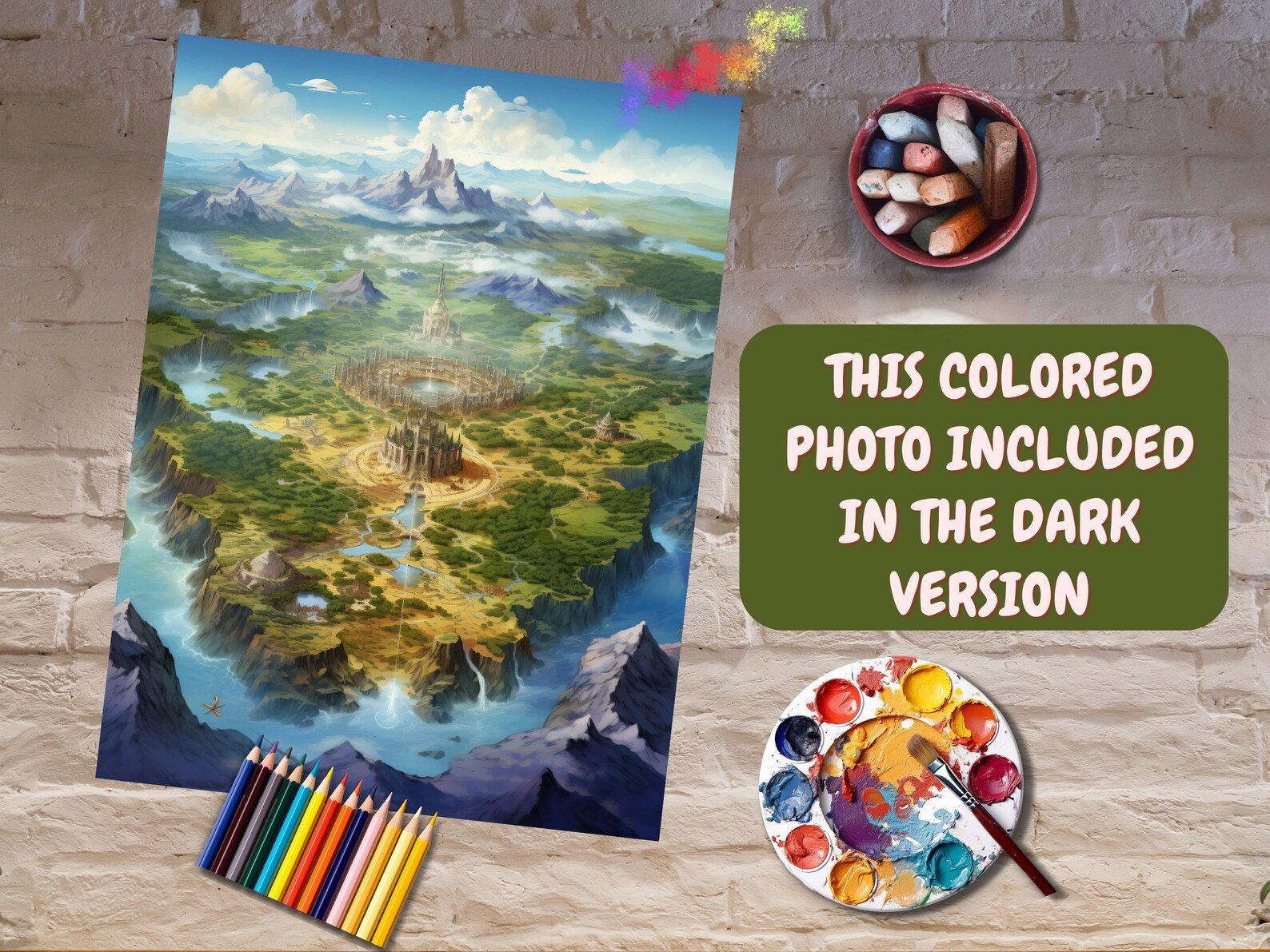 Fantasy Map Coloring Pages for Adults Map of Fantasy World Coloring ...