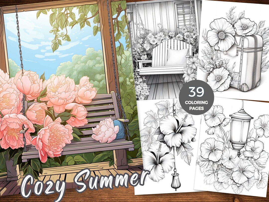 Cozy Summer Coloring Pages Minimalist Boho Coloring Books Summer ...