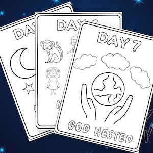 Creation Days Coloring, 7 Days of Creation Coloring Pages, Days of ...
