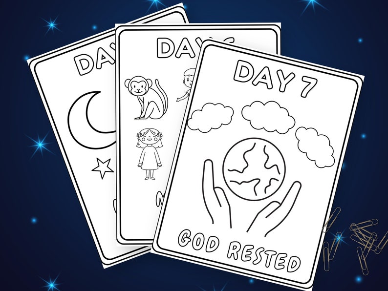Creation Days Coloring, 7 Days of Creation Coloring Pages, Days of ...