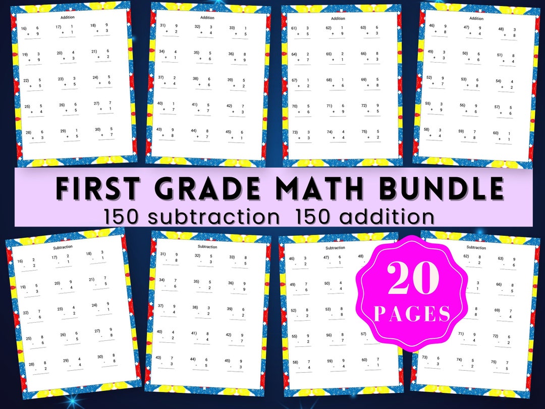 First Grade Math Review Worksheets Minute Math Worksheets Printable ...
