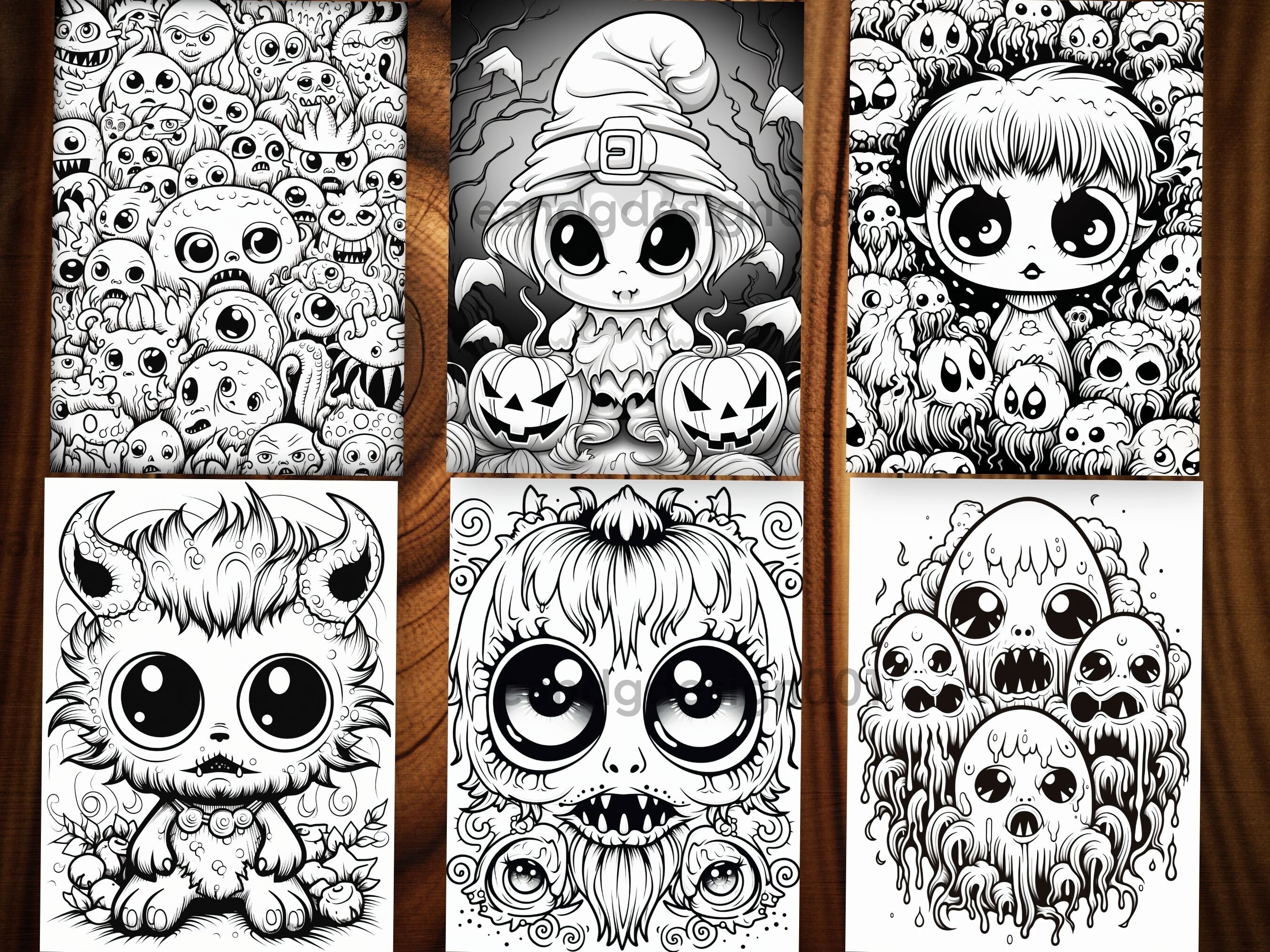 Spooky Cutie Coloring Pages Kawaii Creepy Coloring Book - Etsy