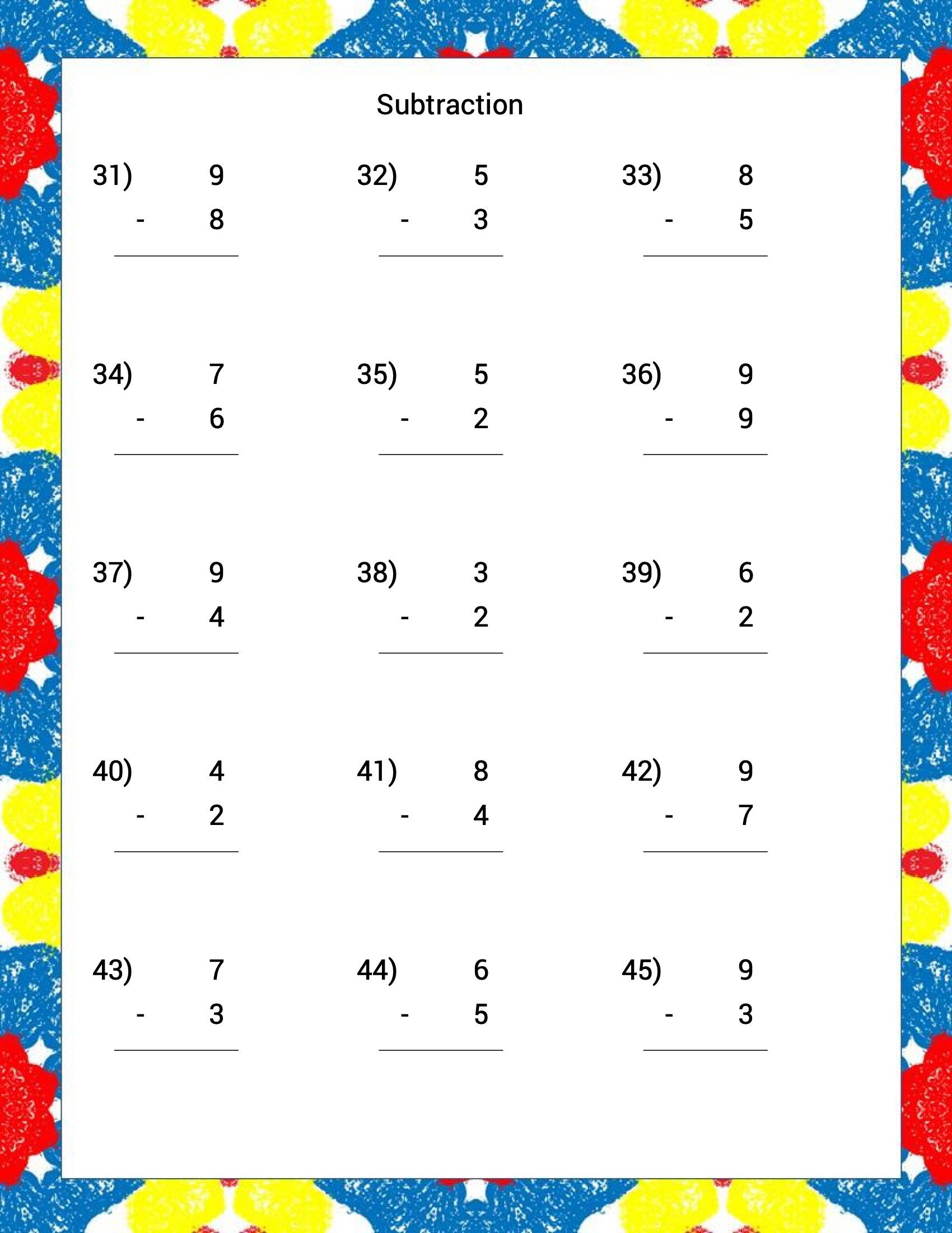 First Grade Math Review Worksheets Minute Math Worksheets Printable 1184