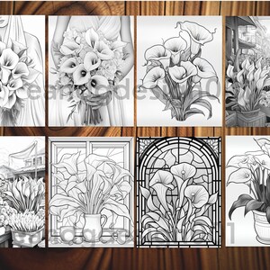 Calla Lily Coloring Pages for Adults Instant Download Coloring Sheets ...