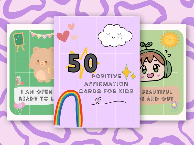 Printable Affirmation Cards for Kids, Motivational Cards, Positivity ...