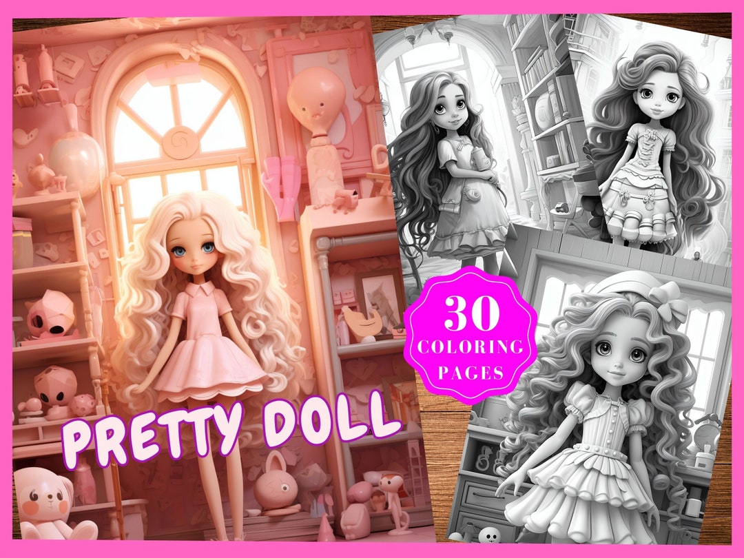 Pretty Doll Coloring Pages, Doll Coloring Pictures, Pink Doll Coloring ...