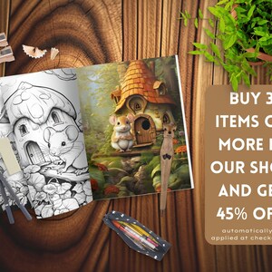 Whimsical Mouse House Coloring Pages Magical Mouse House Coloring Book ...