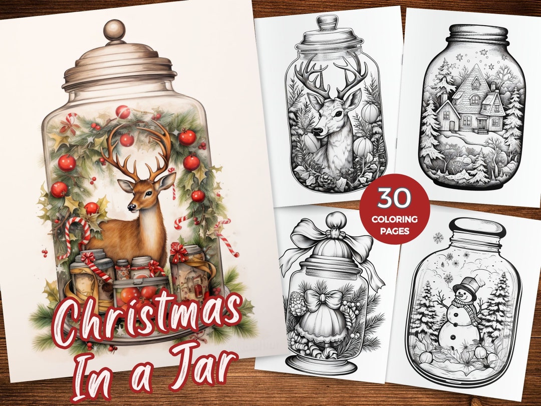 Christmas in a Jar Coloring Pages Winter Wonders in a Jar Coloring ...