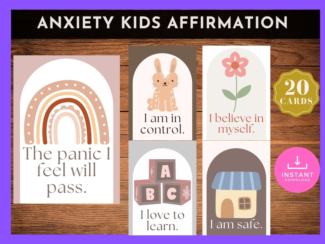 Anxiety Affirmation Card for Kids, Motivational Cards, Positivity Cards ...