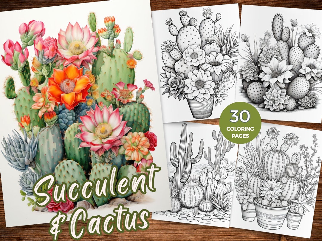 Cactus Printable Coloring Pages Cute Cactus Coloring Page Floral Cactus ...