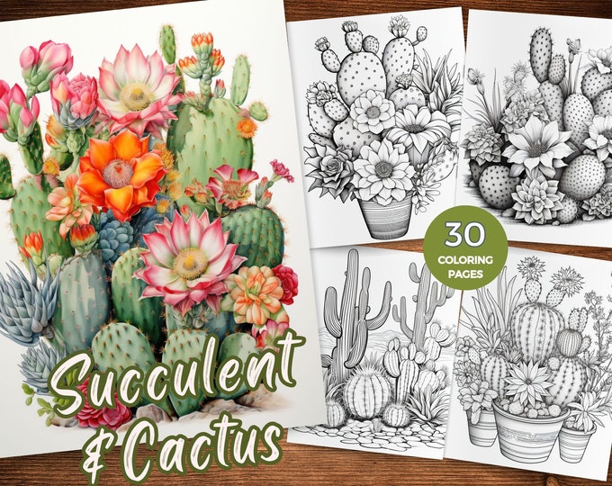 20 Cacti Coloring Pages, Flower Coloring Pages, Cactus Coloring, Cactus ...
