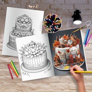 Fantasy Cake Coloring Pages Decadent Delights Coloring Sheets Sweet ...