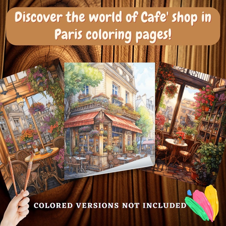 Coloring Book Cafe Coloring Pages Cafe' Shop in Paris Coffee Shop ...