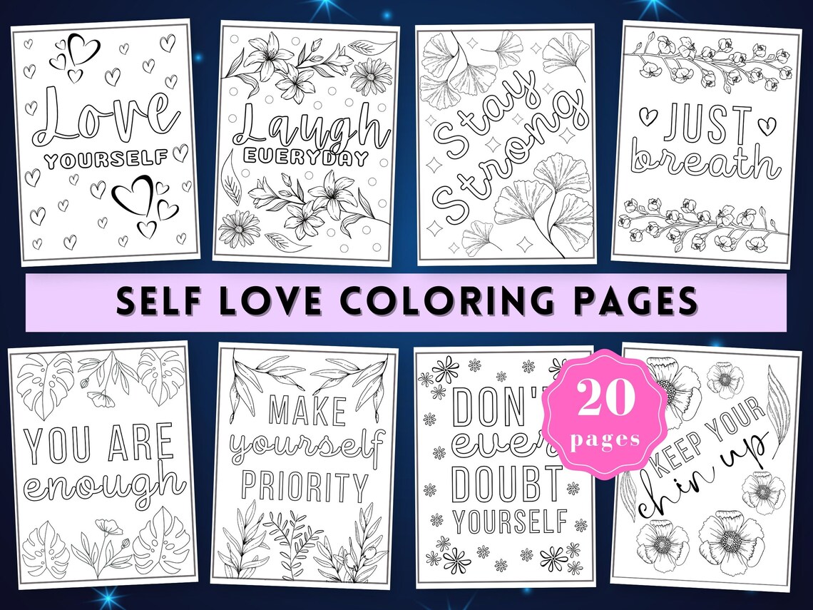 Self Love Coloring Pages Think Like a Girl Boss Affirmation - Etsy