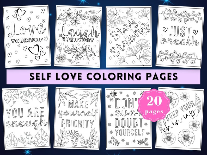 Self Love Coloring Pages Think Like a Girl Boss Affirmation - Etsy