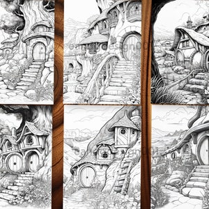 Hobbiton House Coloring Pages, Hobbit Hole House Coloring Page Book ...