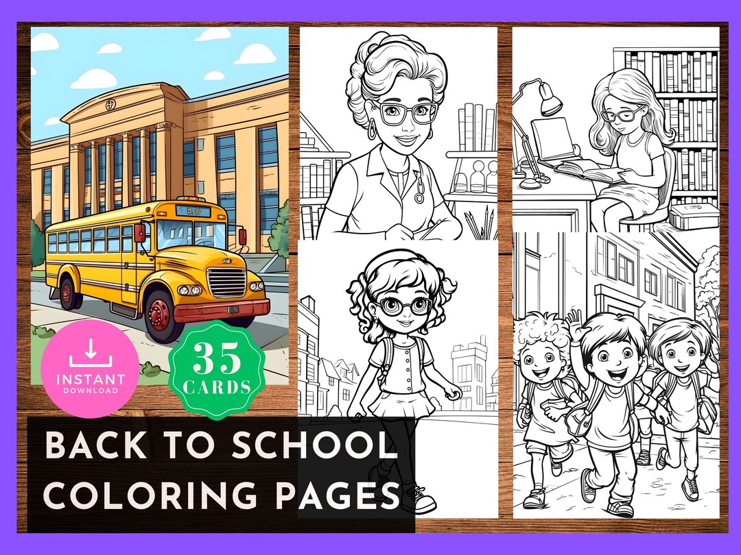 Back to School Coloring Pages Pdf, INSTANT DOWNLOAD, Welcome Back to ...