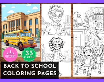 Welcome Back to School Coloring Pages - Etsy